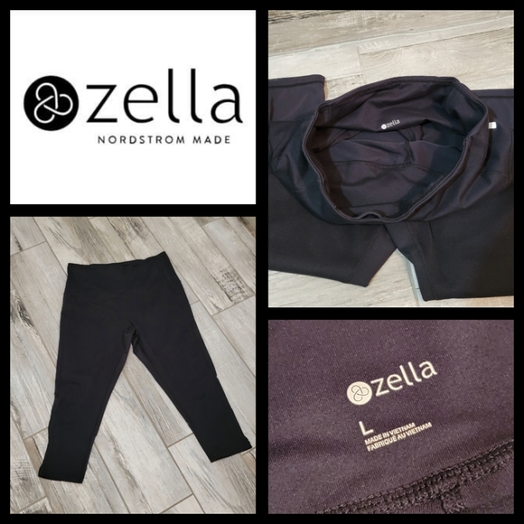 Zella | Pants & Jumpsuits | Zella Cropped Semisheermesh Panel Leggings ...